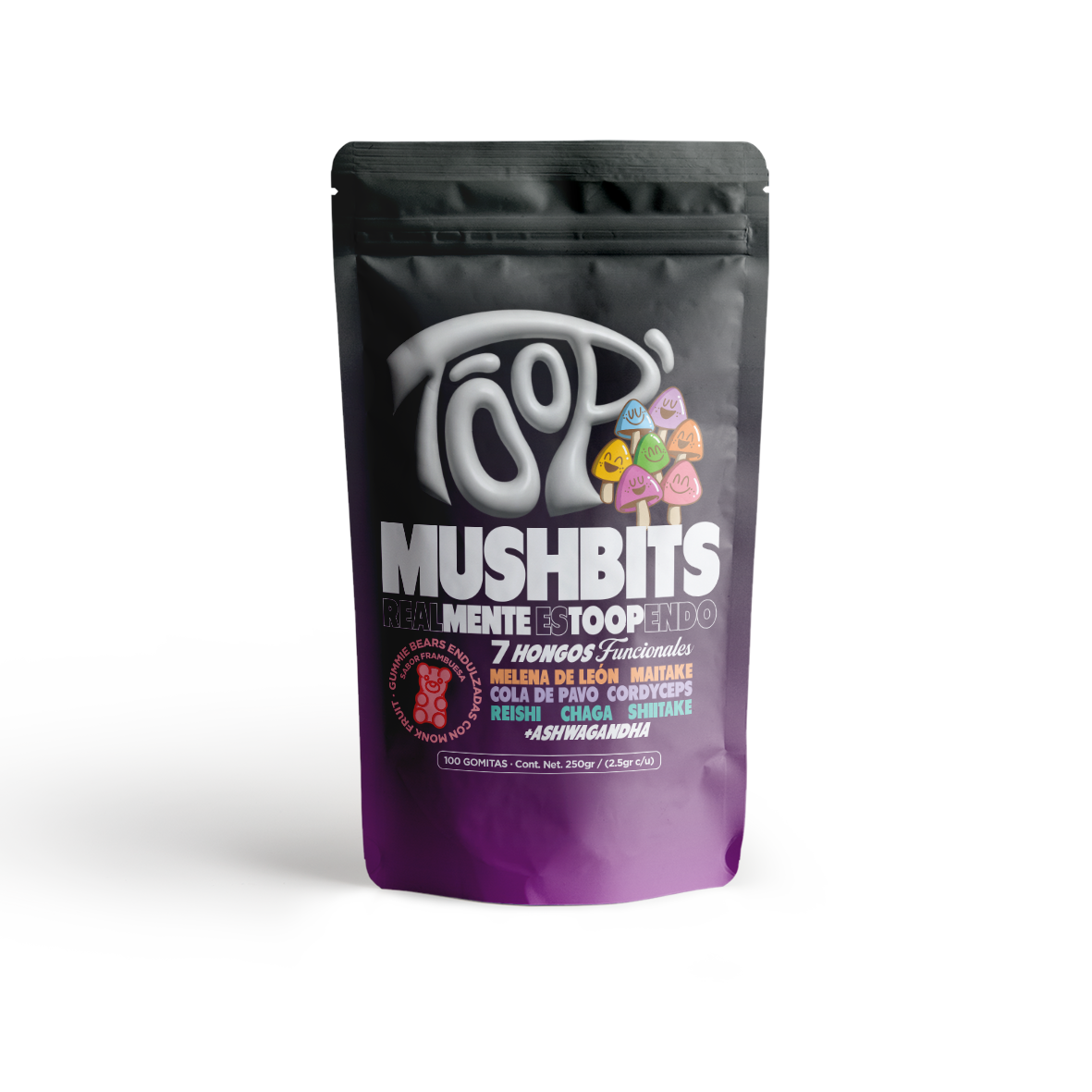 Compra Gomitas de 7 Hongos Funcionales y Ashwagandha Mushbits en TOOP